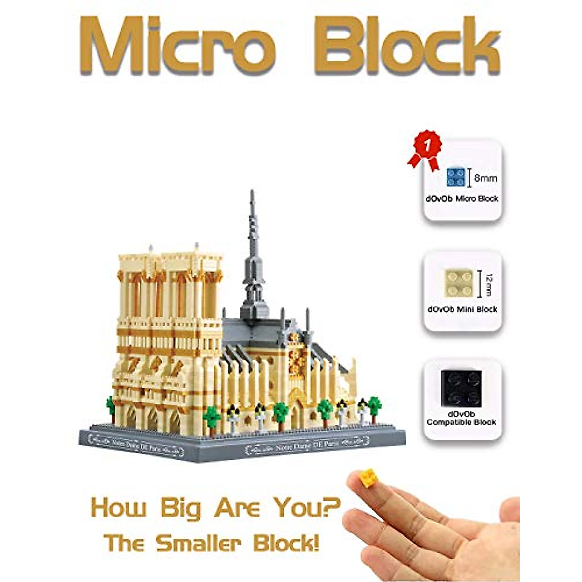 NeoLeo Micro Block Architecture Model Notre Dame de Paris French, Challenge for Adults Children, Cathedral Architecture Church Building Model Kits, 4018 Pieces