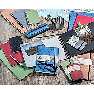 Clairefontaine - Ref 77032C - Age Bag Leather Large Round Pencil Case - 22 x 8cm in Size - Suitable for Storing & Transporting Pencils, Pens & Accessories - Brown