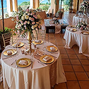 Rose Gold Glitter Sequin Table Runner 12x72 inch for Sparkling Your Party Home Table Docorations Happy Birthday Wedding Bridal Shower Baby Shower