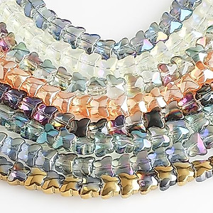 Rired 27 Butterfly Beads Charms for Jewelry Making, 200pcs 8mm(0.32") Small Glass Beads for Crafts, Colorful Cute Spacer Pony Beads for Bracelet Charms, Necklace, Earring, Head Jewelry…