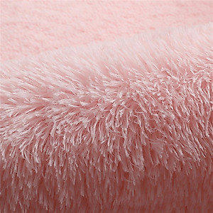 BESTORI Fluffy Rugs for Bedroom Round Shag Cute Area Rug Non-Slip Soft Shaggy Circle Carpet for Entryway Bedroom Bedside Kitchen Hallway Living Room Burgundy, 31.5 in