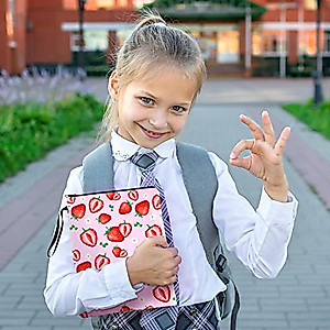 4 Pcs Book Sleeve for Book Lovers Orange Lemon Watermelon Strawberry Print Book Sleeve with Zipper Fruit Book Protector Pouch Washable Fabric Book Covers Paperback Book Pouch for Teen Adult Girls Gift