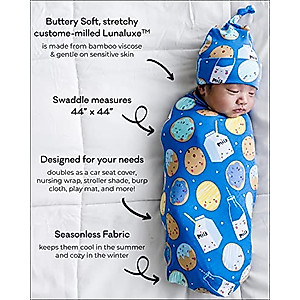 Little Sleepies Newborn Swaddle + Hat Set, Bamboo Viscose Baby Wrap, Sunshine
