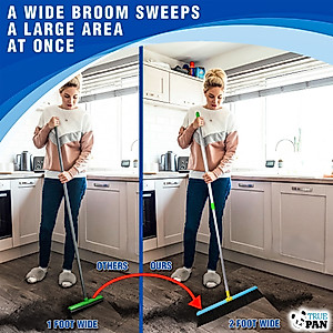 100% Natural Horsehair Broom. Light & Easy Sweeping. 2 feet Wide, Swiveling Broom Head. Aluminum Rod. Cleans Floors Quickly! Weighs Only 1Lb!