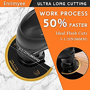 Titanium Oscillating Multitool Blade - 10 PC Oscillating Tool Saw Blades for Metal Nails Wood Plastic Hard Material Cutting - Quick Release Oscillating Tool Blades Fit Dewalt Milwaukee Makita Bosch