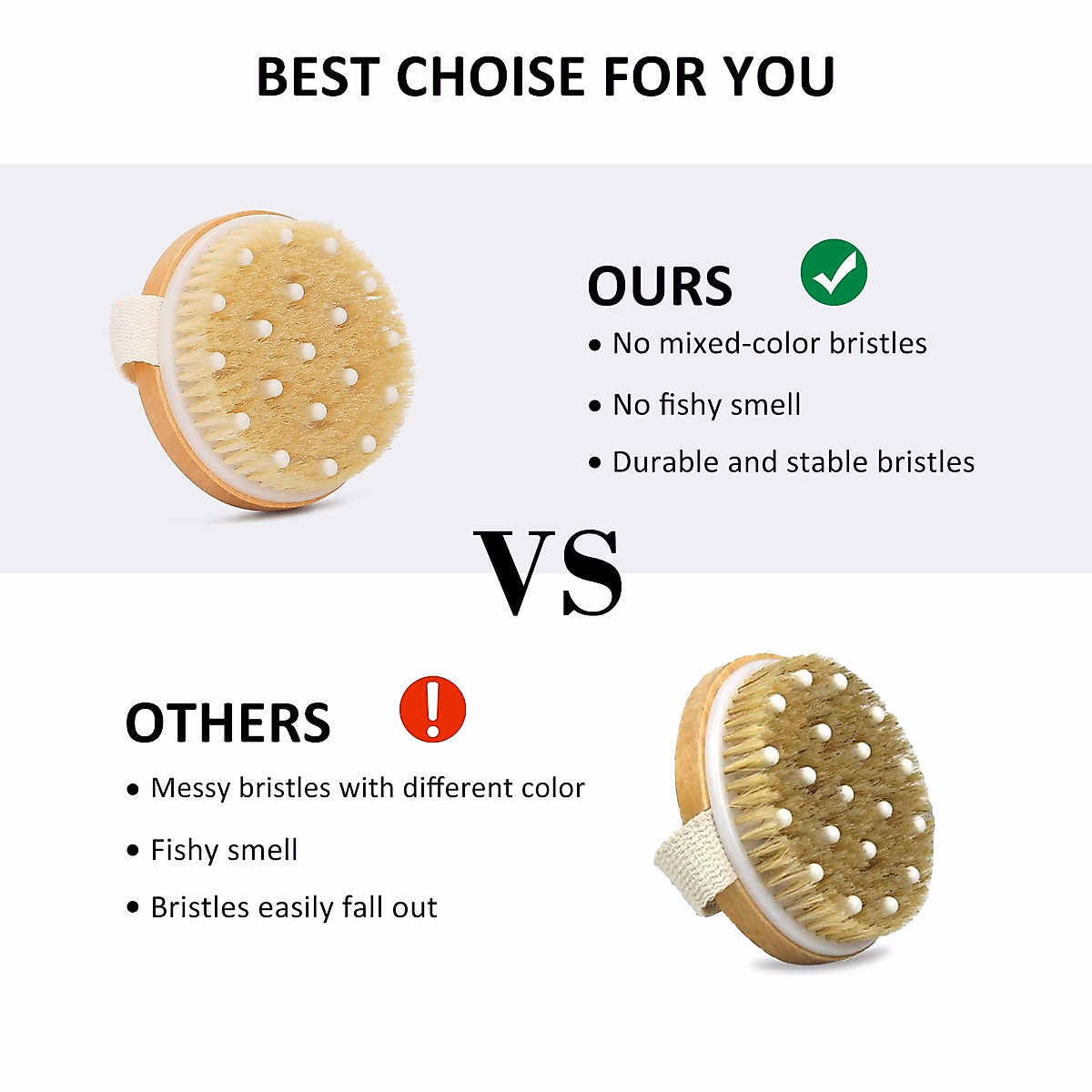 SetSail Dry Brushing Body Brush, Natural Nylon Bristles, Exfoliating, Cellulite Reduction, Lymphatic Drainage, Improve Circulation