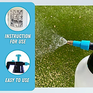 AGRICAS 0.5 Gallon Hand Pump Sprayer, 2L Pressure Garden Sprayer, Handheld Weed Sprayer with Adjustable Brass Nozzle, Pump Mister, Lawn and Garden Care, Watering, Outdoor and Auto - Multi-Purpose