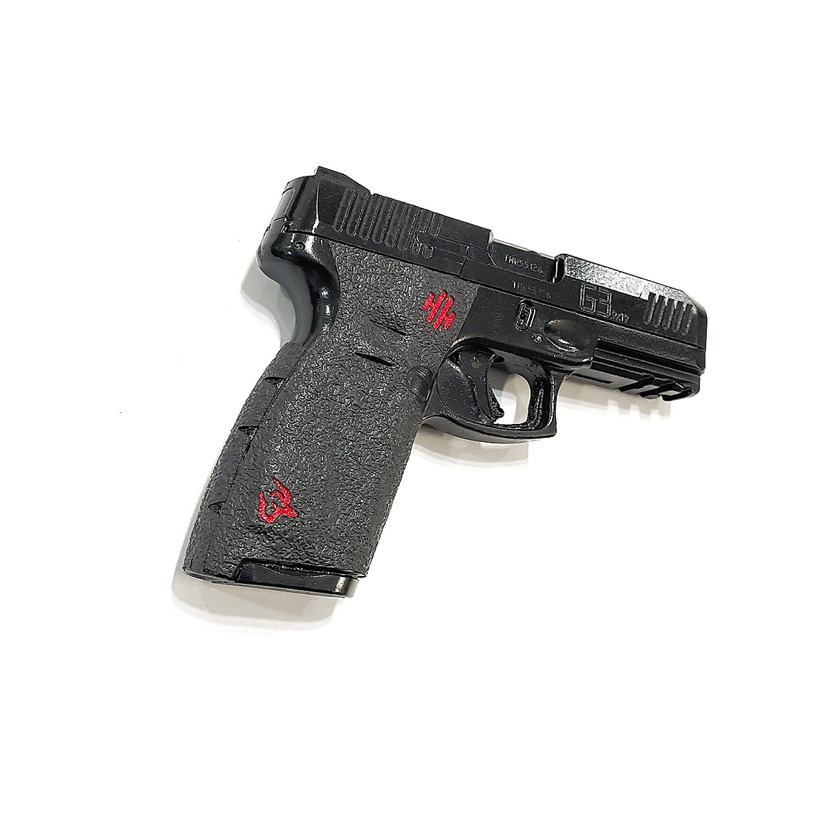 Handleitgrips Gun Grip Tape Compatible with Taurus G3C | Black Textured Rubber Pistol Grip Tape with Red Insert | Gun Accessories | Veteran Owned