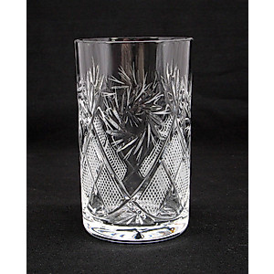 Combination 6 Russian CUT Crystal Drinking Tea Glasses W/metal Glass Holders "Podstakannik" for Hot or Cold Liquids