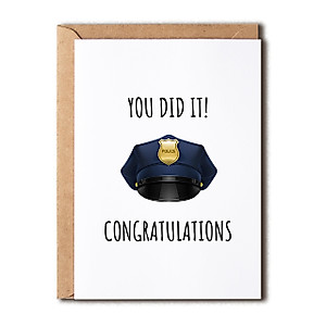 NTVShop Police Congratulation Card - You Did It - Policeman Promotion - Police Graduation Card - Gift For Him Her