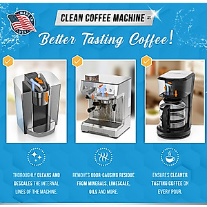 Coffee Machine Descaler Descaling Solution - 32oz (8 Uses) Compatible with Keurig, Nespresso, Breville, Delonghi, Jura, Ninja - Espresso Coffee Maker Cleaner, Coffee Pot Cleaning Limescale Remover