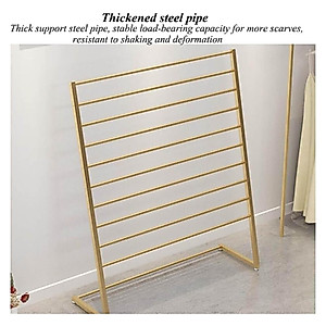 Clothes Rail Garment Rack Freestanding Metal Scarf Display Rack, 10 Tier Removable Portable Garment Rack Hanger Commercial Clothing Organizer For Shawl Hijab Silk Pants Clothing Space Saving ( Color :