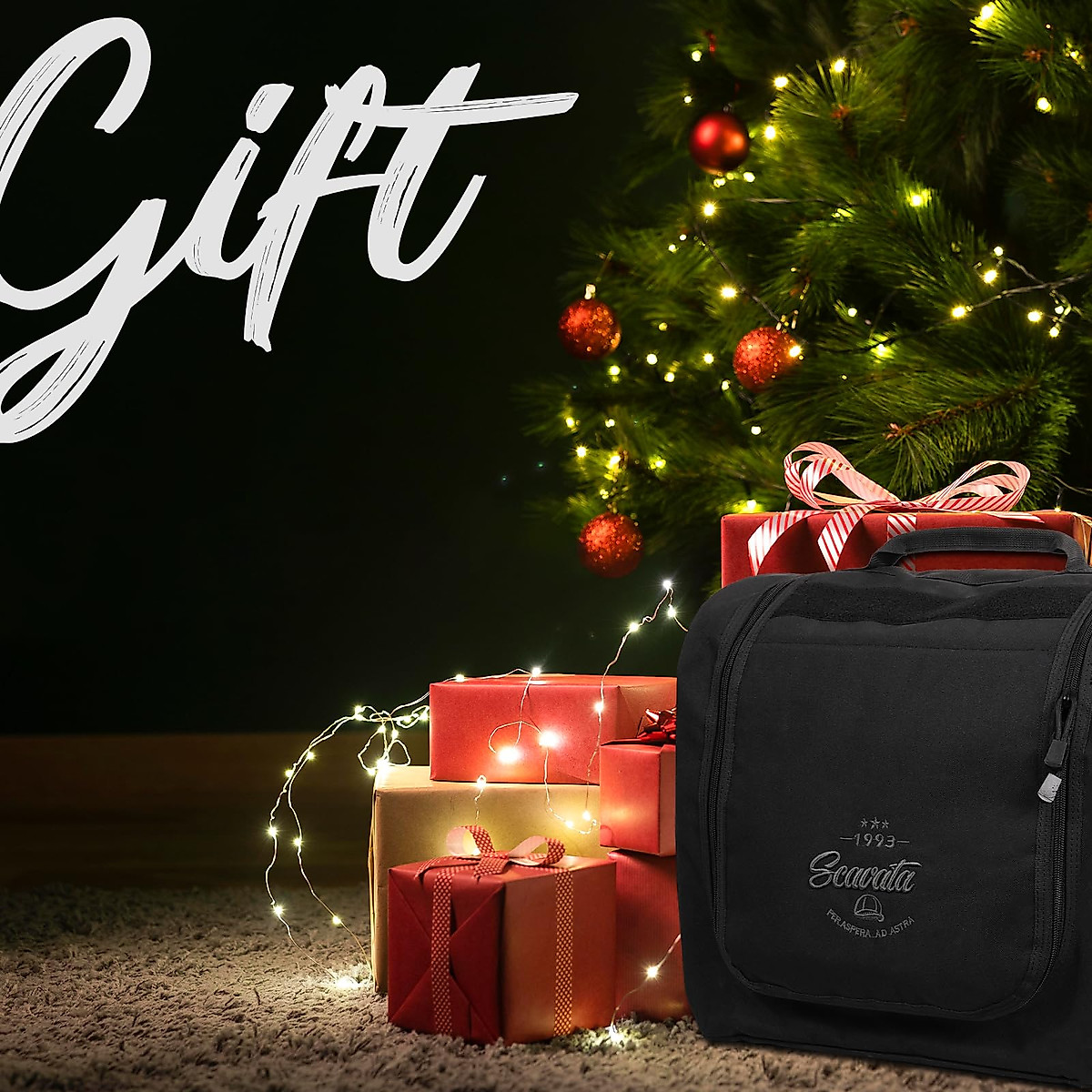 SCAVATA Large Hat Bag for Baseball Caps, Hat Organizer Bag for Traveling & Moving, Storing Snapback Cap, Portable Hat Carrier Holder Case for 20-24 Caps (Black)