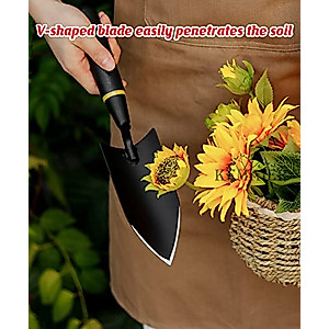 Garden Shovel - Heavy Duty Gardening Hand Trowel, Carbon Steel Garden Trowel with Rubberized Handle, Trowel Garden Tool for Diligent Farmer Soil Planting Digging Transplanting