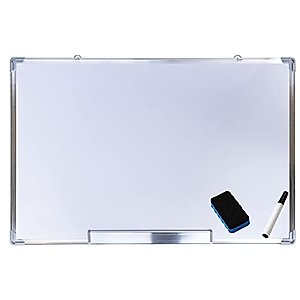 BalanceFrom Magnetic Whiteboard Dry Erase Board Silver Aluminum Frame with Eraser and Marker Pen, Multiple Sizes