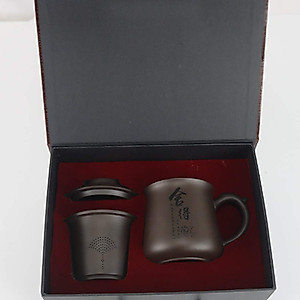 Aeseark Chinese Tea Cup Set Handmade Portable Clay Tea Cup,Ceramic Cup,Travel Tea Set Chinese-Kungfu Tea Set Coffee Mug Juice Cup,As Holiday Gifts（14.2 OZ）