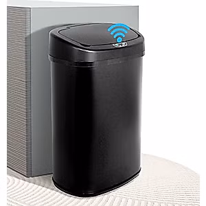 Trash Can 13 Gallon Trash Can Kitchen Automatic, Motion Sensor & Touch-Free, Brushed Stainless Steel Trash Can with Lid, Mute Designed, High-Capacity Touchless Garbage Can Waste Bin for Home Office