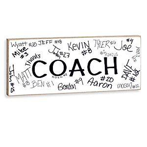 Thanks Coach Gift to Autograph for Best Coach Ever Sign - Team Gifts for Players to Personalize Coaching Staff - Coaches Gift for Volleyball, Cheer, Softball, Swim Team