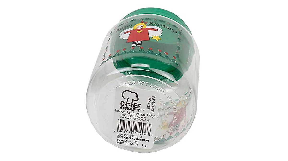 Chef Craft Holiday Christmas Storage Jar - Festive & Practical