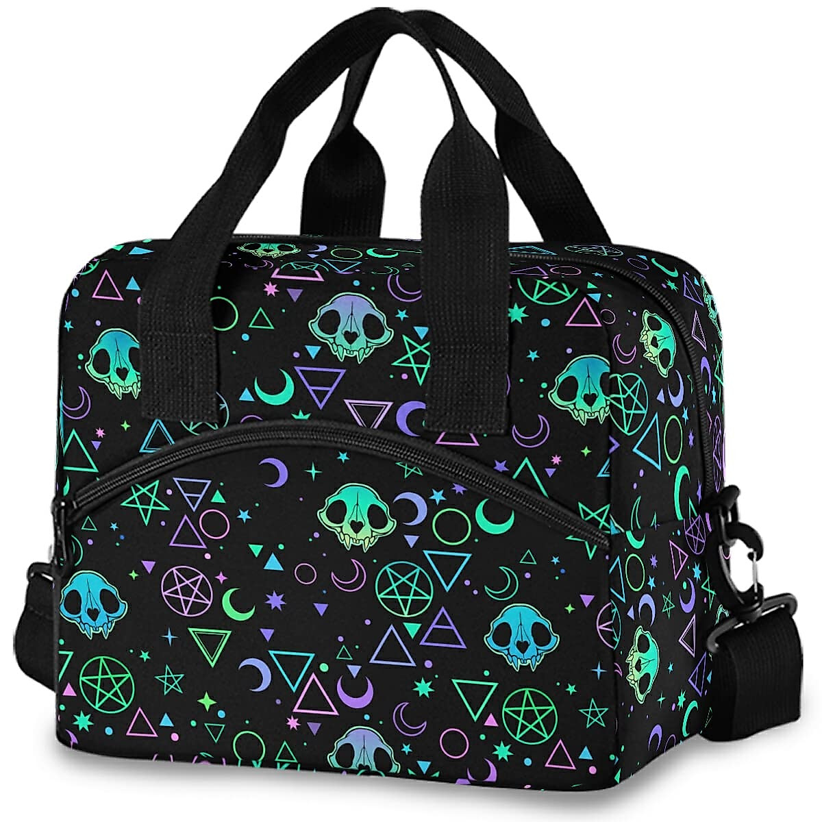MNSRUU Insulated Lunch Bag Magic Skulls Lunch Bag Women Lunch Tote Men Lunch Cooler Bag Reusable Leakproof Lunch Box For Work School