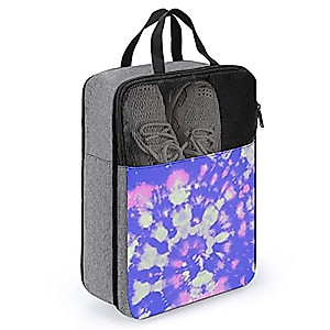 Frcavbin Tie Die Swirl Kaleidoscope Travel Shoe Bag Shoes Carrier with Handle and Zipper Foldable Shoe Puches Organizer for Home storage School starts