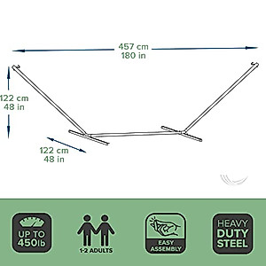 Vivere 15' Heavy Duty 3-Beam Hammock Stand, Black