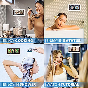 Spread Pixie Dust Shower Phone Holder Waterproof Upgraded Phone Shower Holder Wall Mount Bathroom TV Shower Gadget Shower Accessory Phone Mount iPhone Shower TV (White)