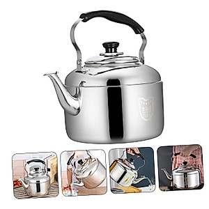 FELTECHELECTR 304 Stainless Steel Kettle Stoveto Water Kettle Loud Sound Tea Kettle Whistling Teapot Stainless Steel Teakettle Teapot Whistling Tea Pot Gooseneck Pot Household Products Cordless