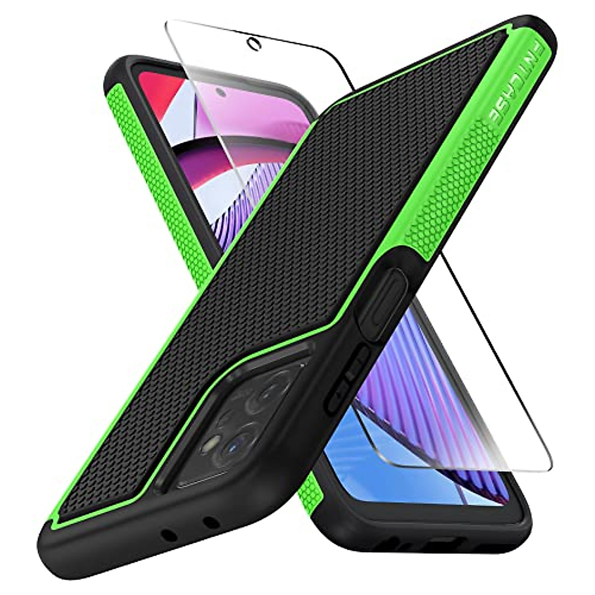 FNTCASE for Motorola Moto G-Power-2023 Case: Moto G 5G 2023 Case | Dual Layer Protective Heavy Duty Cell Phone Cover Shockproof with Textured - Military Protection Bumper - Green