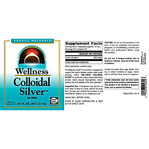 Source Naturals Wellness Colloidal Silver 30 ppm, Supports Physical Well Being* - 16 Fluid oz