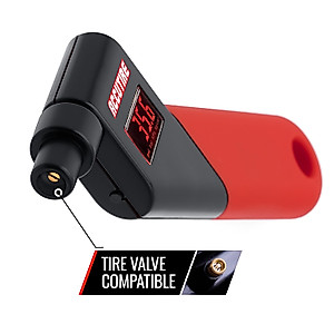 Accutire MS-4021R Digital Tire Pressure Gauge with 4 Valve Caps, 5-150psi (psi, bar, kPa, kg/cm2)