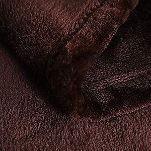 SOCHOW Flannel Fleece Blanket Throw Size, All Season Lightweight Super Soft Cozy Blanket for Bed or Couch, Brown