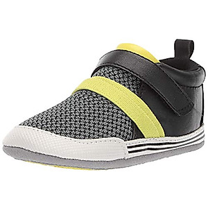 RO + ME by Robeez Baby Boy Crib Shoes Boys Infant Athletic Sneaker, Jake Black, 6-12 Months