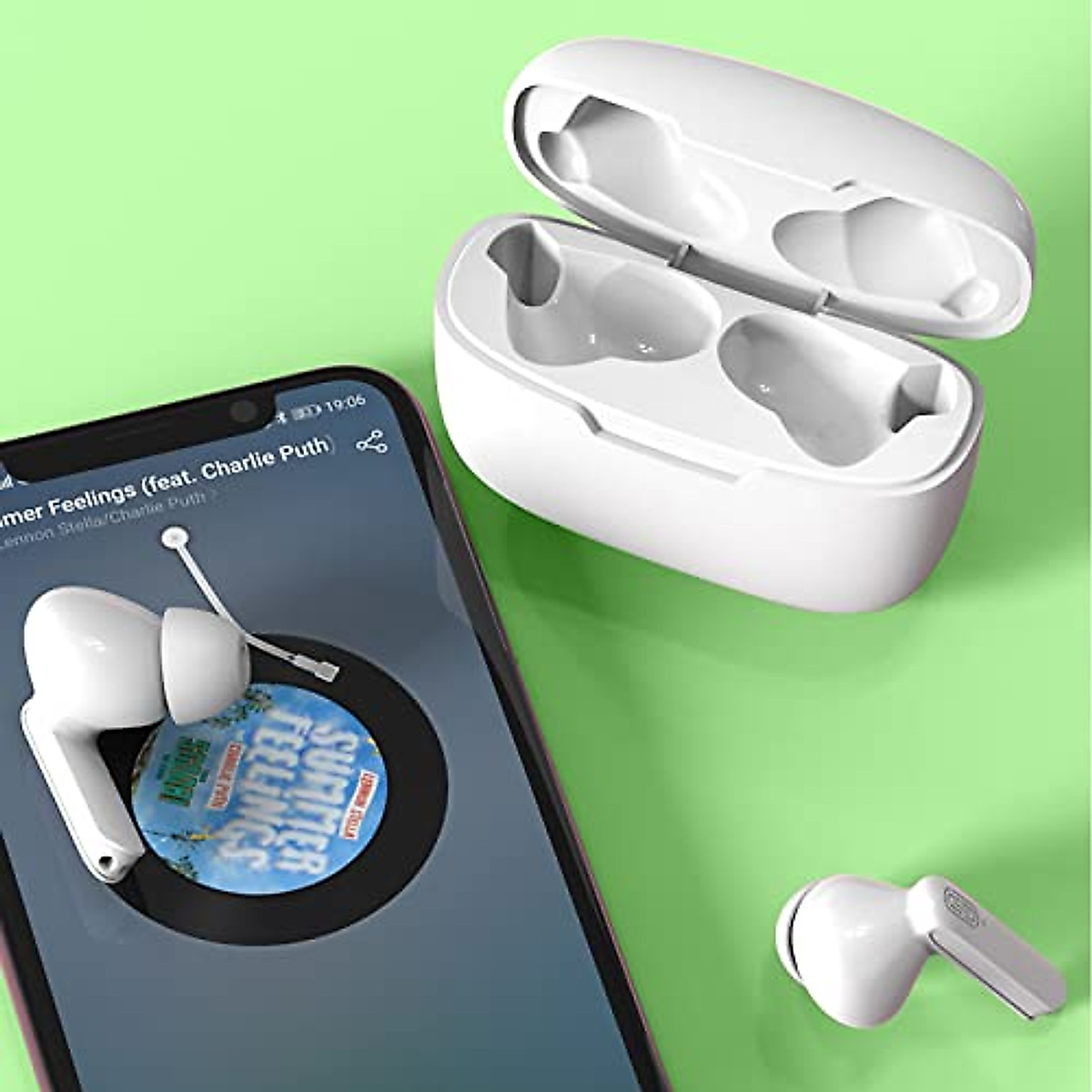 LADIGASU Bluetooth Headset HD Call in Ear Sports Stereo Wireless Headphone Waterproof Non Delay Headset with Charging Case