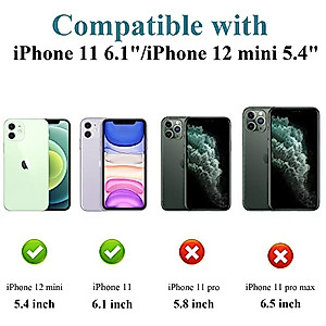 [3 Pack] Compatible for iPhone 11 & iPhone 12 Mini Camera Lens Protector, Ultra HD Clear Tempered Glass Camera Protector, Scratch-Resistant, Case Friendly, Easy Installation, with Night Circle (Transparent)