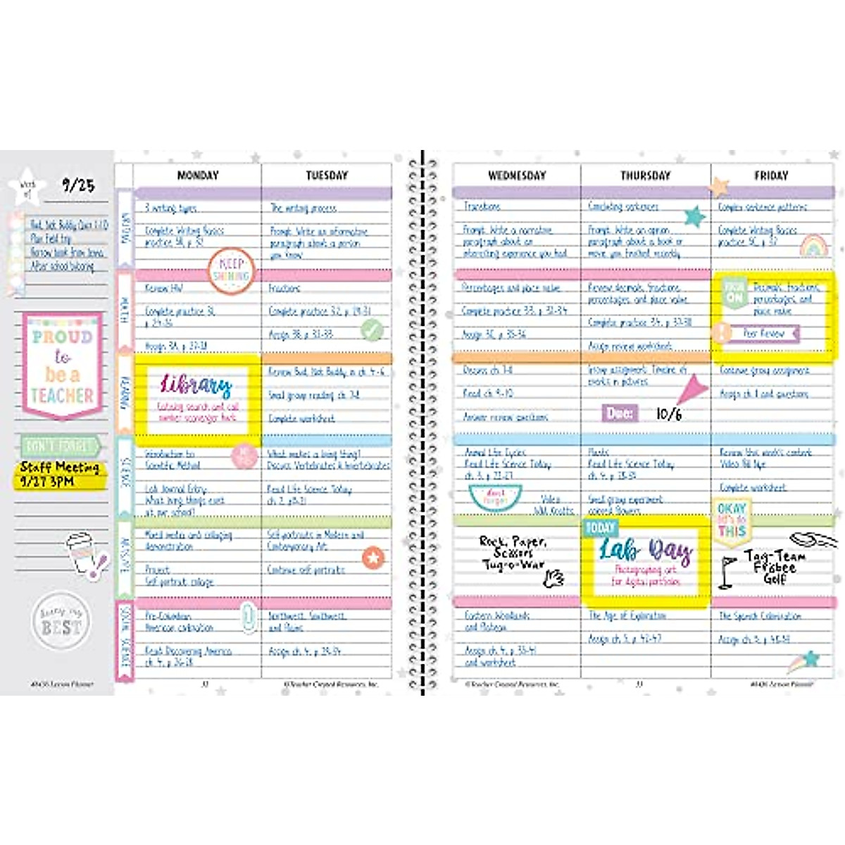 Teacher Created Resources Pastel Pop Lesson Planner 8.5 inches X 11 inches