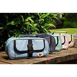 SY Big Capacity Pencil Case Pen Bag Storage Large Handheld Pen Pouch Bag Multiple Compartment Double Zipper Cosmetic Case High School Organizer College Student Girl Teen Adult-BLUE