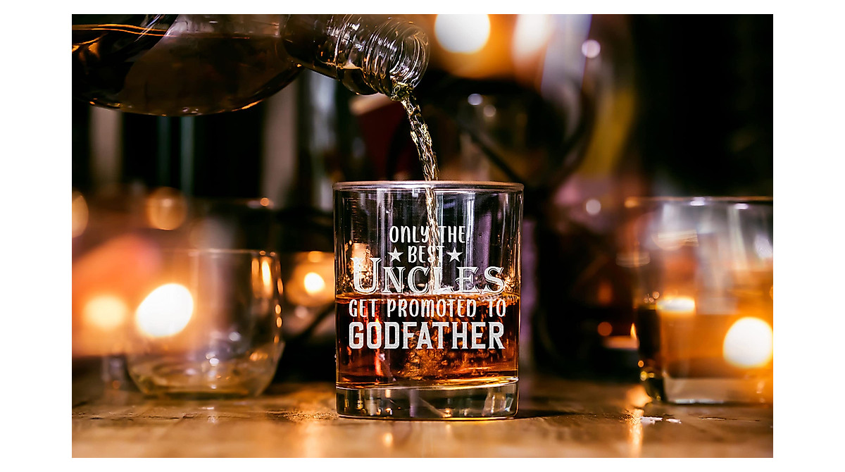 Best Uncles Get Promoted To Godfather Whiskey Glass Gift