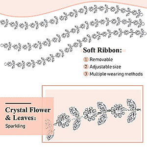 Jutom 2 Pieces Silver Flower Girl Headbands, Bridal Headband, Crystal Girl Headpieces, Princess Headbands, Rhinestone Headpieces, Hair Accessories for Women, Costume Party, Halloween Gifts