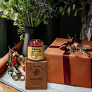 Funny Engagement Scented Candles Relaxing Lavender for Couples, New Weds (Wish You Much Happiness, 7 OZ / 200 Gram)