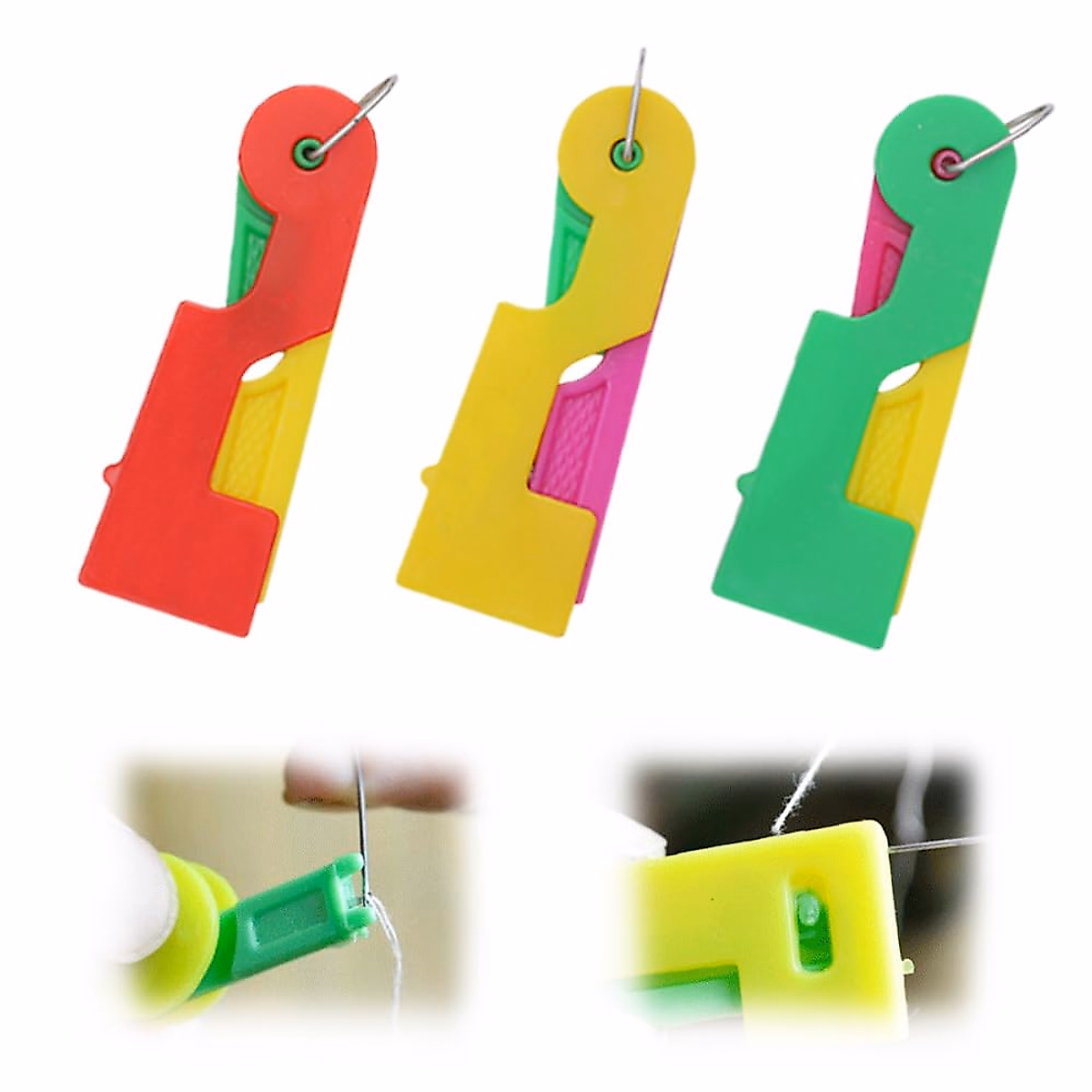 Automatic Needle Threader,New Sewing Machine Needle Threader,Sewing Needle Threaders,Plastic Needle Threaders,Automatic Needle Threading Device (3 PCS)