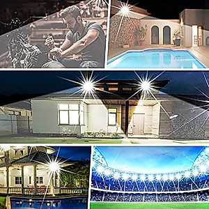 UNUSROOM 2 Pack 50W LED Flood Light Outdoor,7000LM LED Security Lights Motion Sensor Light Outdoor,6500K, Outdoor Floodlights,Plug in Motion Light Outdoor,Motion Detector Flood Light for Garage, Yard