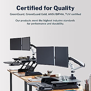 Vari - VariDesk Pro Plus 36 - Dual Monitor Standing Desk Converter - Adjustable Desk Riser with 11 Height Settings - Stand Up Home Office Workstation - Rising Desk with Spring Loaded Lift (Black)