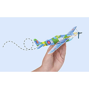 Big Mo's Toys 24 Pack 8 Inch Glider Planes - Birthday Party Favor Plane, Great Prize, Handout Glider, Flying Models, Two Dozen