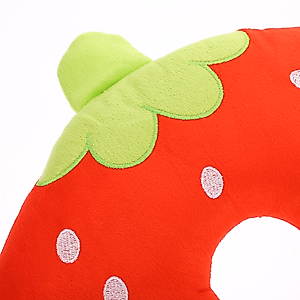 Healifty Napping Supplies Travel Neck Cushion Office Strawberry pp Cotton Pillow