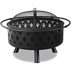 LEAYAN Garden Fire Pit Portable Grill Barbecue Rack Wood Burning Fire Pit Backyard with Cooking Grill, Fire Pit Multifunctional Barbecue Rack Indoor Winter Charcoal Heater for Camping
