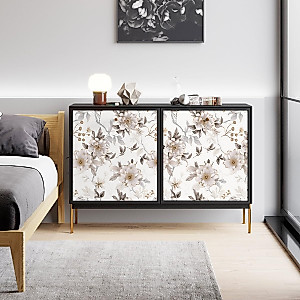 Wudnaye Floral Wallpaper Peel and Stick Wallpaper Floral Contact Paper for Cabinets 17.7inch× 118.1inch Flower Wallpaper Stick and Peel Removable Self Adhesive Wallpaper for Bathroom Wall Paper Vinyl