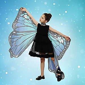 Tibeha Halloween Butterfly Wings for Women - Girls Kid Adult Costume Cape, Mask, Antenna Headband