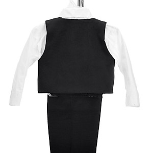 Dressy Daisy Baby Boy' 5 Pcs Set Formal Tuxedo Suits No Tail Wedding Christening Outfits Size 18 Months Black, 057