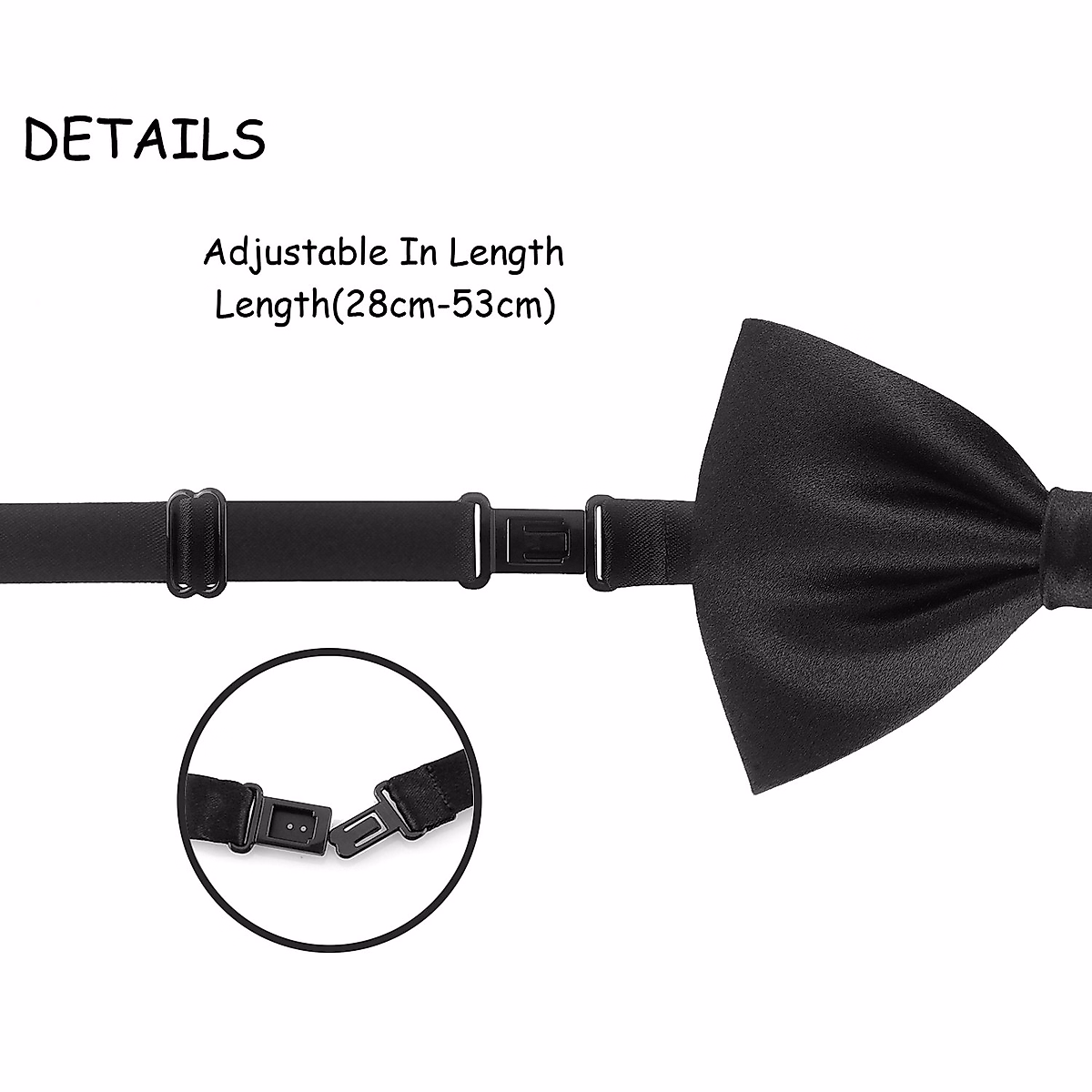 GUUNIEE Mens 100% Silk Pre-tied Bowtie Solid Bow Ties